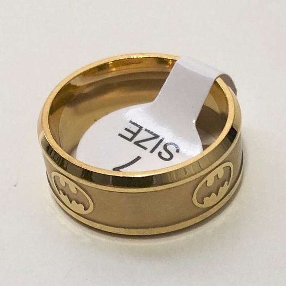 Accessories | Mens Gold Tone Batman Ring Size 7 Mens | Poshmark